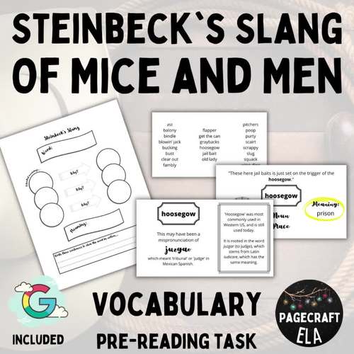 Of Mice and Men | Dialect and Vocabulary Language Study | Steinbeck's Slang