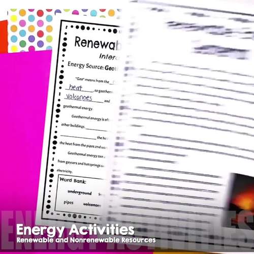 Renewable and Nonrenewable Resources Reading Passages and Activities ...