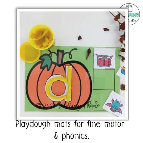 Beginning Sound Literacy Center Activities Fall Kindergarten Phonics