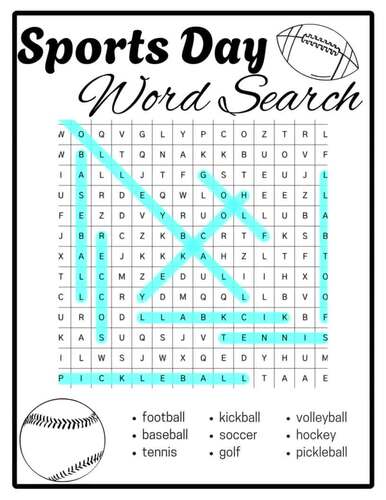 Field Day Sports Day Word Search by Ladybug Lane Creations | TPT