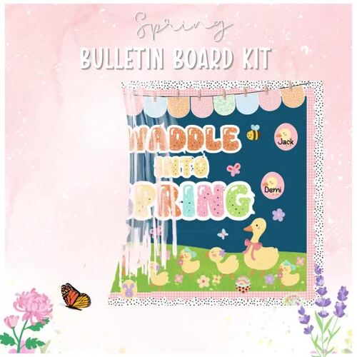Spring Bulletin Board Kit Duck Classroom Decor Printable & Editable