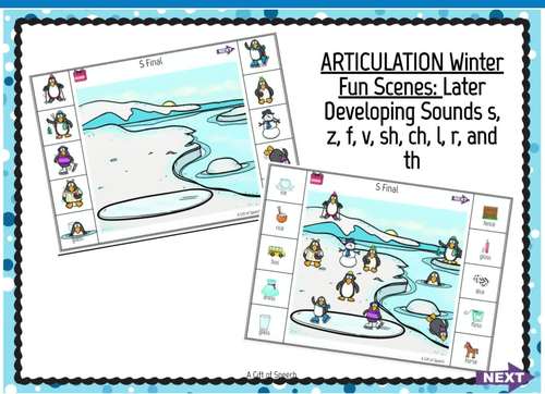 Winter Articulation NO PREP Later Developing sounds Create a Scene Boom ...
