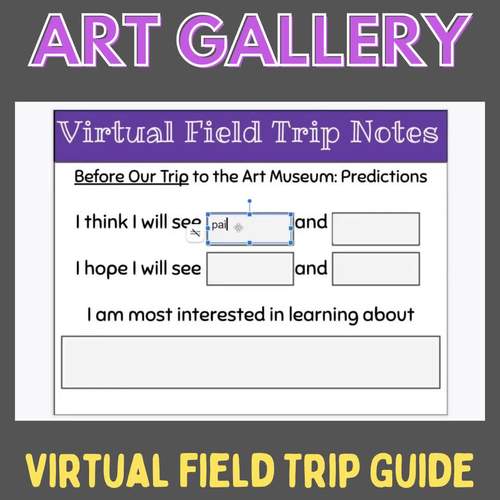 Art Gallery Virtual Field Trip Guide for Google Slides™ - Reflection ...