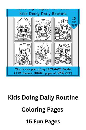 Kids Doing Their Daily Routine | Coloring Pages for Kids to Develop ...
