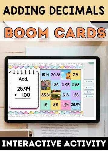 Safari Math Adventure: Adding Decimals Mystery Picture by Math and Glitter