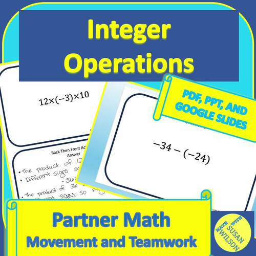 Interactive Partner Math: Integer Operations Movement and Teamwork Activity