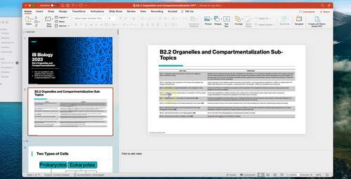 IB Biology 2023 New Syllabus B2.2 Organelles and Compartmentalization ...