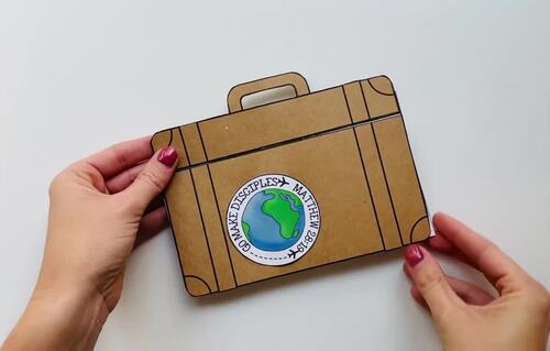 The Great Commission Suitcase Craft, Bible Verse Craft Activity, Sunday ...