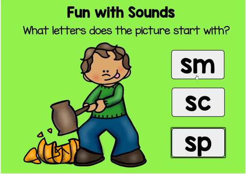 Boom Cards - S Blends (Distance Learning) by Miss Rainbow Education