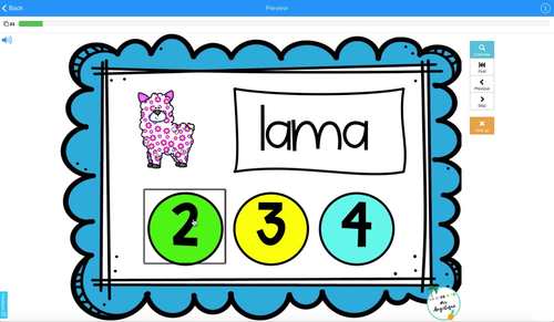 French Syllables Counting | BOOM CARDS Compter Syllabes | Distance Learning