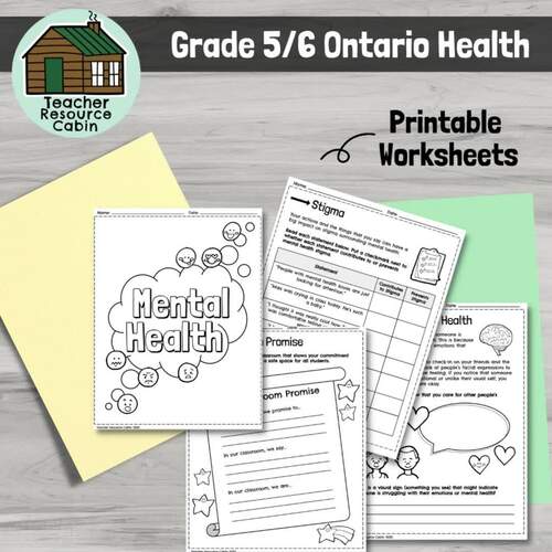 Grade 5/6 Ontario Health Workbooks by Teacher Resource Cabin | TPT