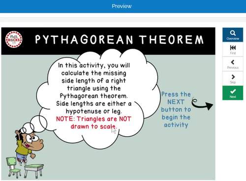 Pythagorean Theorem Visual Area Model With Scaffolding Digital Boom Cards™!
