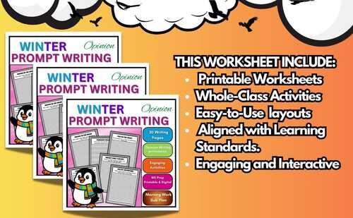 Winter Animals Opinion And Prompt Writing Activities 4th,5th,6th,7th ...