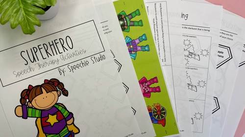Superhero Themed Language and Articulation Workbook for Speech Therapy ...