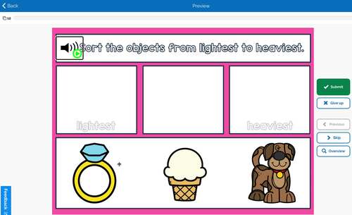 Lightest to Heaviest Weight Ordering Mass Measurement Weight Boom Cards