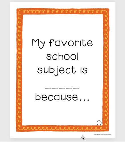 Elementary Writing Prompts - BACK TO SCHOOL - Digital and Printable