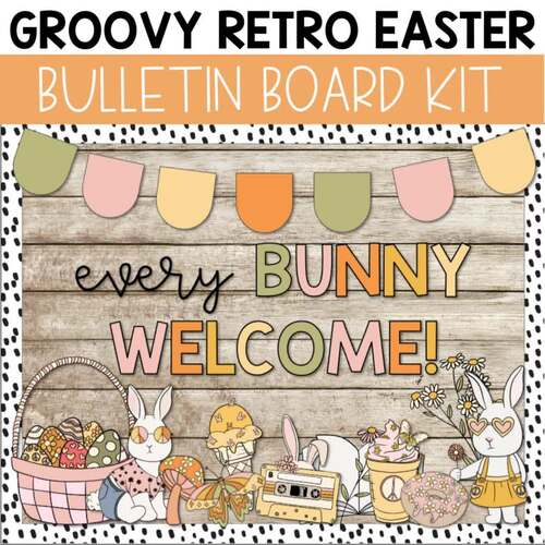 Retro Bunny / Easter Bulletin Board Kit, Spring Time Bulletin Board Kit