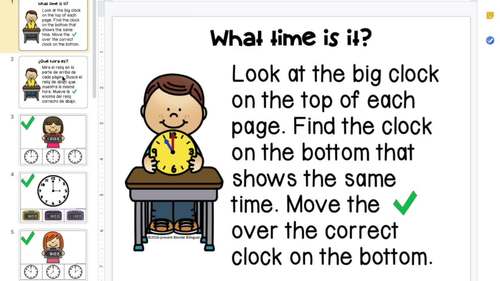 Telling Time Decir la hora Bilingual Digital by Blonde Bilingual