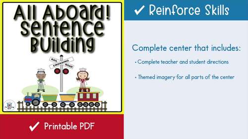 Sentence Building Literacy Center by The Teaching Bank | TPT