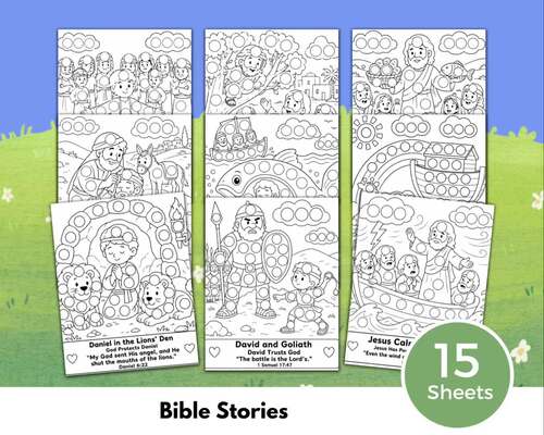 Bible Stories Dot Marker Printable Christian Preschool Activity VBS ...