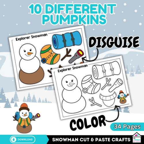 Disguise a Snowman Craft, Christmas Craft Writing Activity, Winter ...