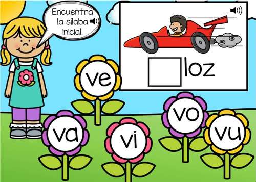 BOOM Cards Sílabas iniciales con la letra v- va, ve, vi, vo, vu | TPT