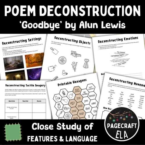 Poem Deconstruction of Goodbye by Alun Lewis | Pre-Reading by Pagecraft ELA