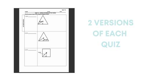 Area of Regular Polygons Assessment Bundle - 3 quiz, 3 reviews & 5 tests
