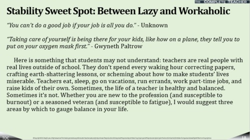 COMPLETE TEACHER Lesson 18 - Stability Sweet Spot: Between Lazy and ...