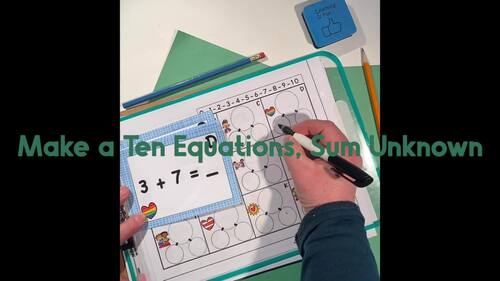 Make a Ten to Add Write the Room Task Cards and Differentiated Worksheets