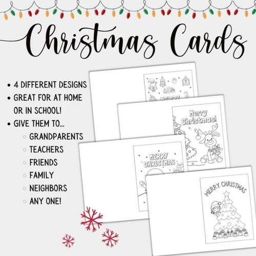 Christmas Card Coloring Pages | Printable Coloring Cards | DIY ...