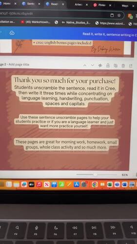 Read It, Fix It, Write It in Cree – 15 Page Reading & Writing Practice