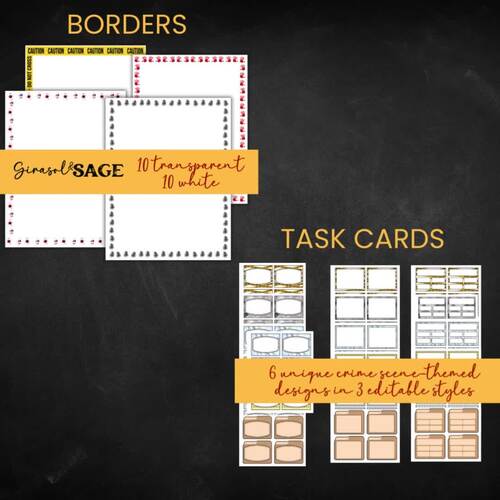 Editable Forensic Science Task Card Templates and Paper Borders | TPT