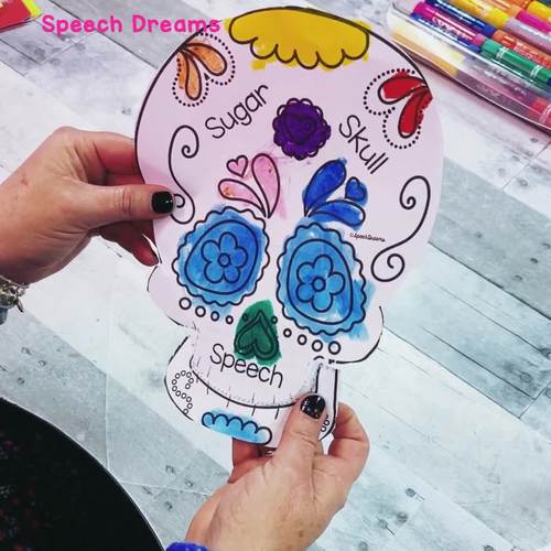 Speech Therapy Sugar Skull Craft for Day of the Dead: Possessive Nouns ...
