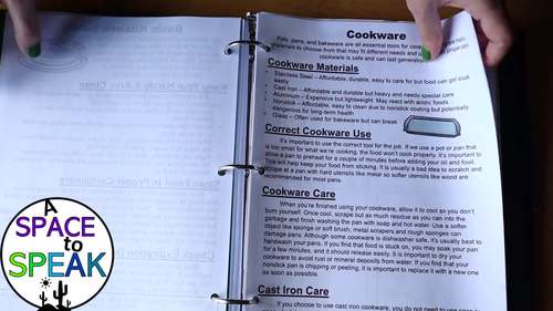 Kitchen Skills and Safety Life Skills Activities for Teens by A Space ...