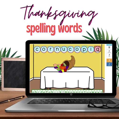 Thanksgiving Spelling Vocabulary Words Boom Cards Activites | TPT