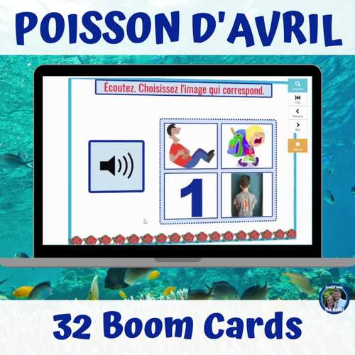 French Culture le premier avril & poisson d’avril Vocab Digital Boom Cards™