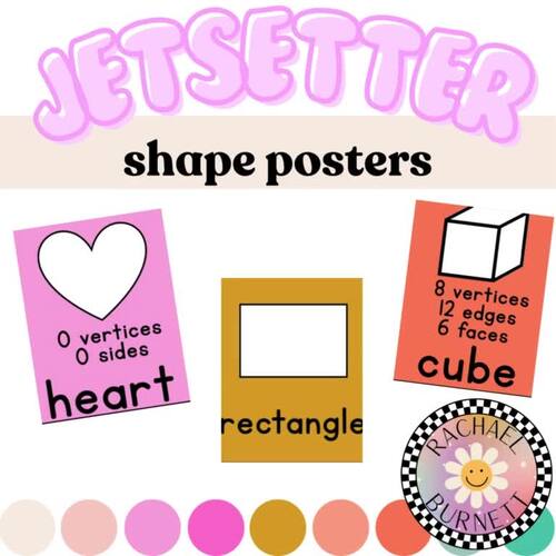 Shape Posters // Jetsetter ️ // Palm Springs Themed Classroom Decor