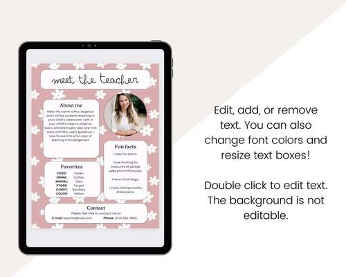 Meet the Teacher Introduction Letter Meet the Student Teacher Printable