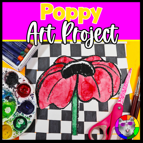 Remembrance Day Art Lesson, Mixed Media Poppy and Paper Weaving Art Project