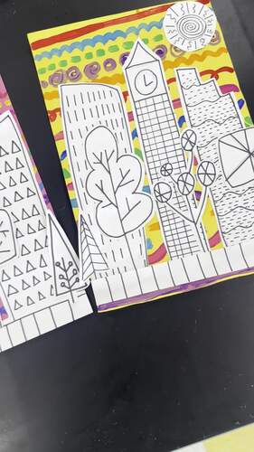 Art Lesson: City Scape Collage by meagan Carloss | TPT