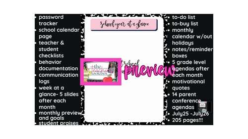 2025-2026 Printable Teacher Planner, Checklists, Agendas, and more!