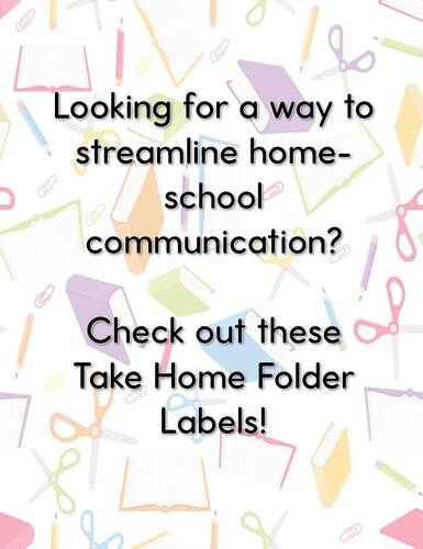 Take Home Folder Labels | Daily Communication Folder Labels | TPT