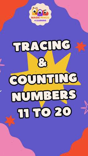 Tracing & counting numbers 11 to 20 | find, write, and color worksheets