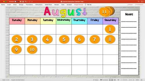 Colorful INTERACTIVE Distance Learning Calendar | Zoom | Smartboard