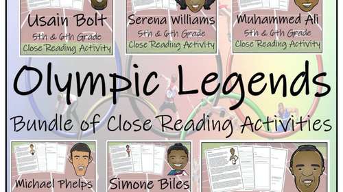 Olympic Legends Close Reading Comprehension Bundle | 5th Grade & 6th Grade