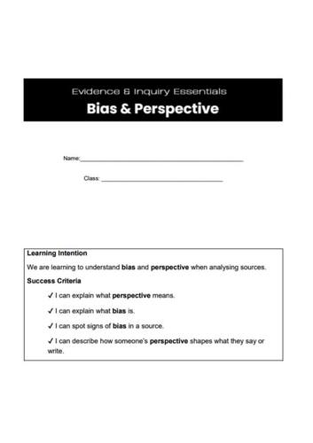 Bias and Perspective Unit (Dyslexia-Friendly, No Prep, Editable, Answers)