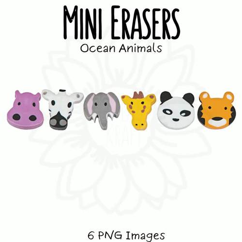 Zoo Animal Mini Erasers | Mockup Movable Supplies for TPT Sellers