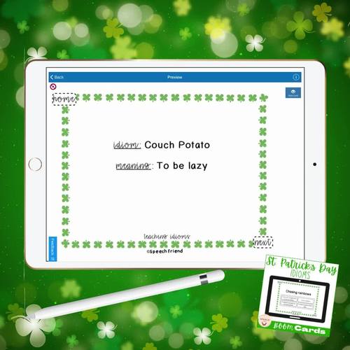 St. Patrick's Day Idioms Boom Cards by Speech Friend | TPT