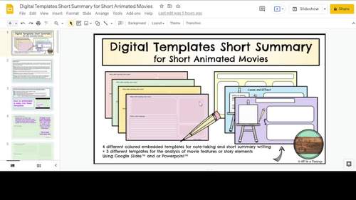Digital Templates Short Summary for Short Animated Movies by All in a ...